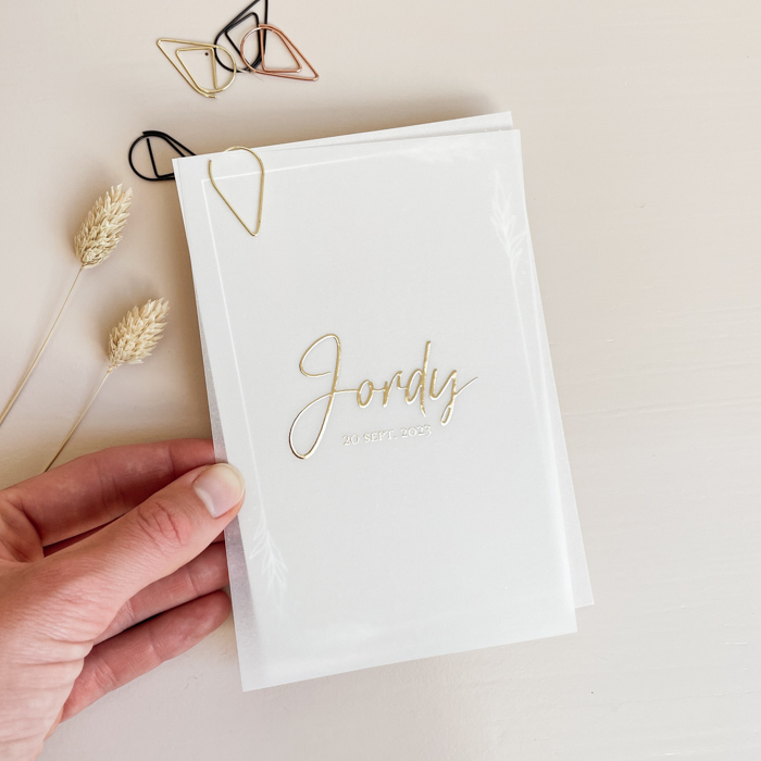 Voorkaart transparant kalkpapier Jordy